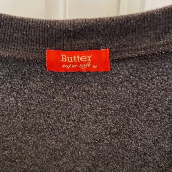 Butter | Sweaters | Butter Grey Cardigan With Crest And Trim | Poshmark